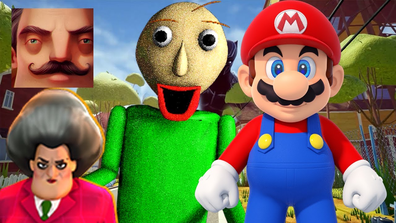 Hello Neighbor - New Neighbor Crash Bandicoot Scary Teacher Mario Baldi ...