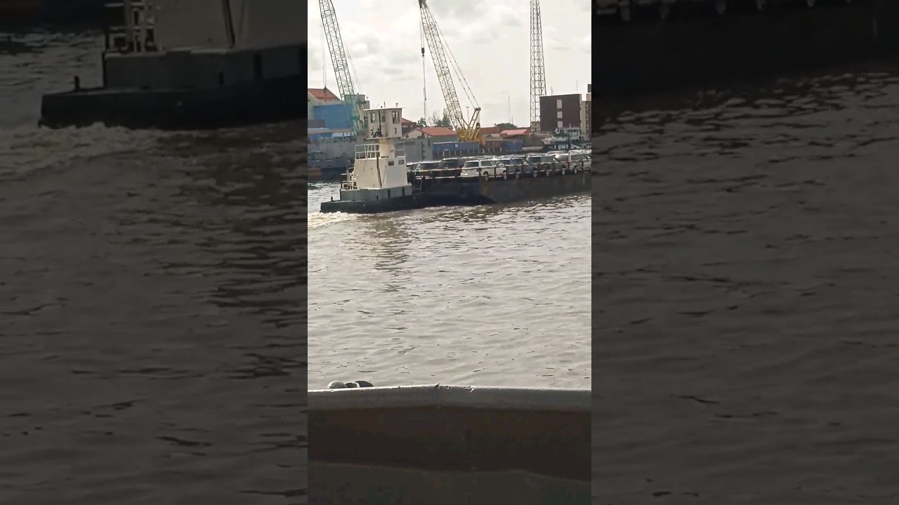 Barge Boat # caring only new# cars 🚗 in Apapa Wharf# Lagos state ...