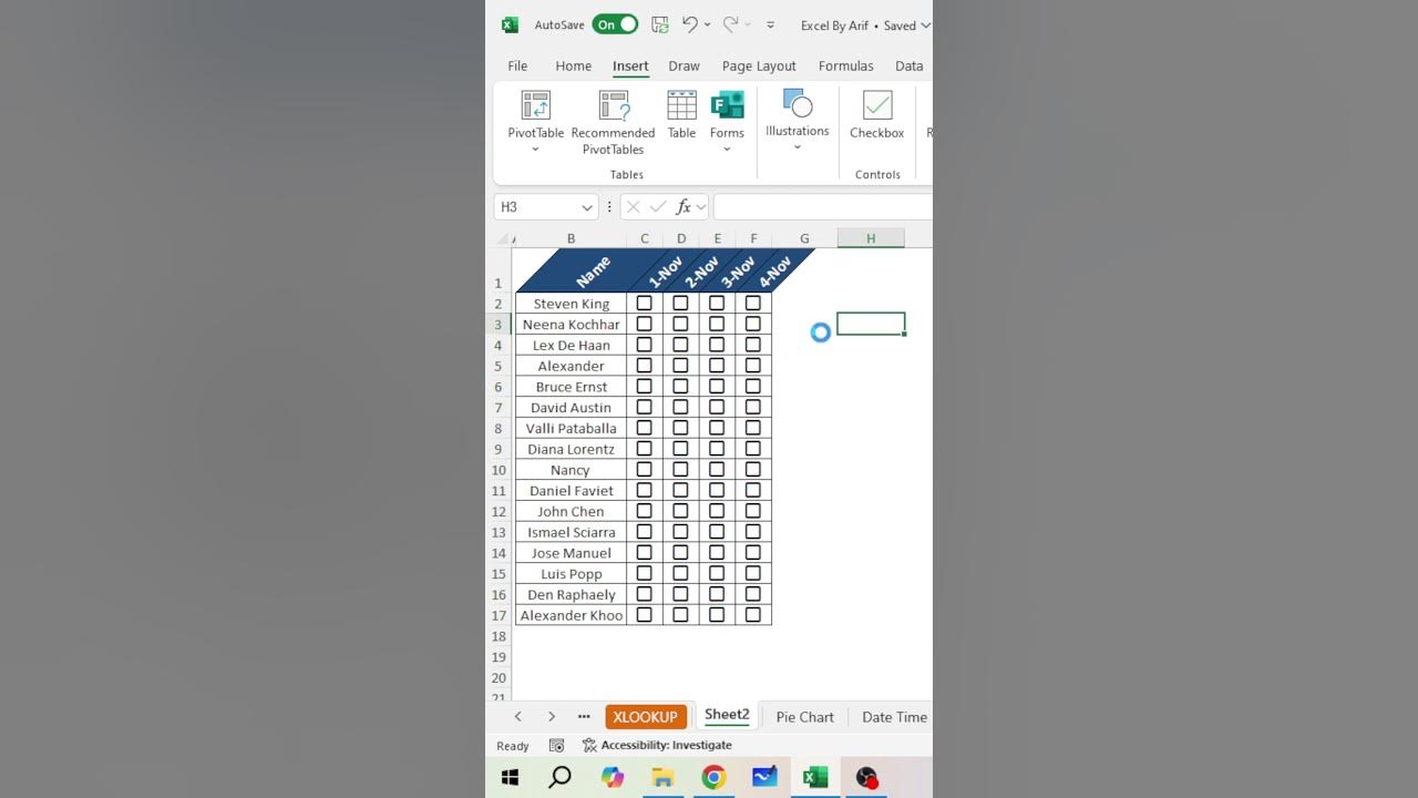 Insert Checkboxes in Excel in Seconds with ALT+N+CB! ⏱️ | Excel By Arif - YouTube
