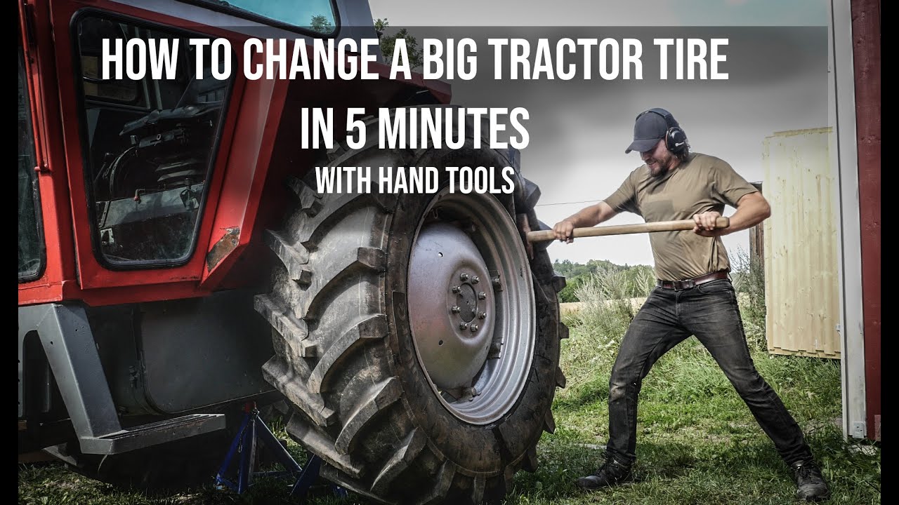 How to change a BIG tractor tire in 5 minutes - Stubborn tire! - YouTube