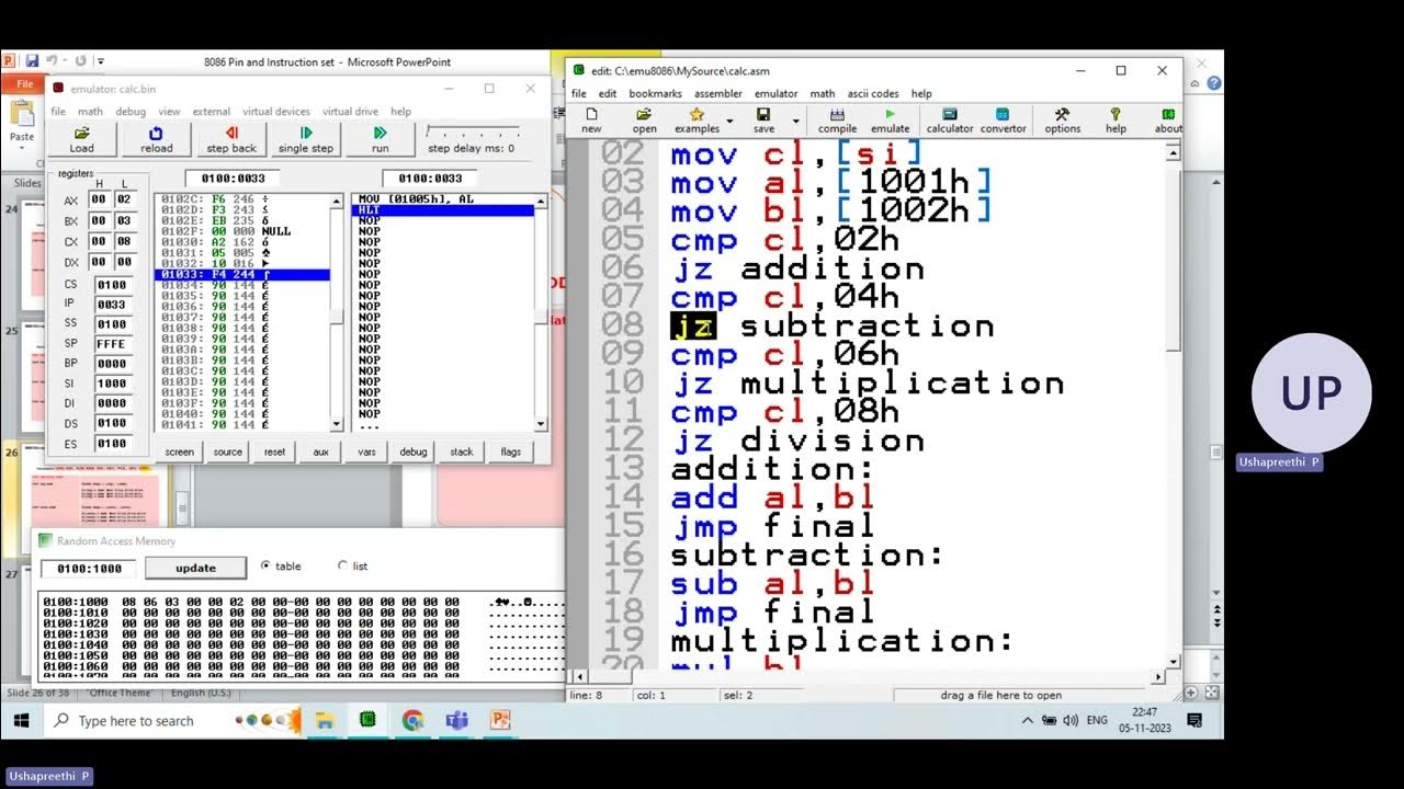 8086 ALP for calculator - YouTube