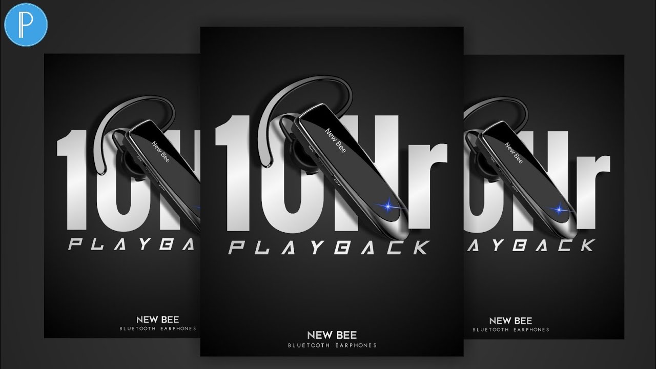 Earphone Banner design on pixellab || banner design for campaigns ...