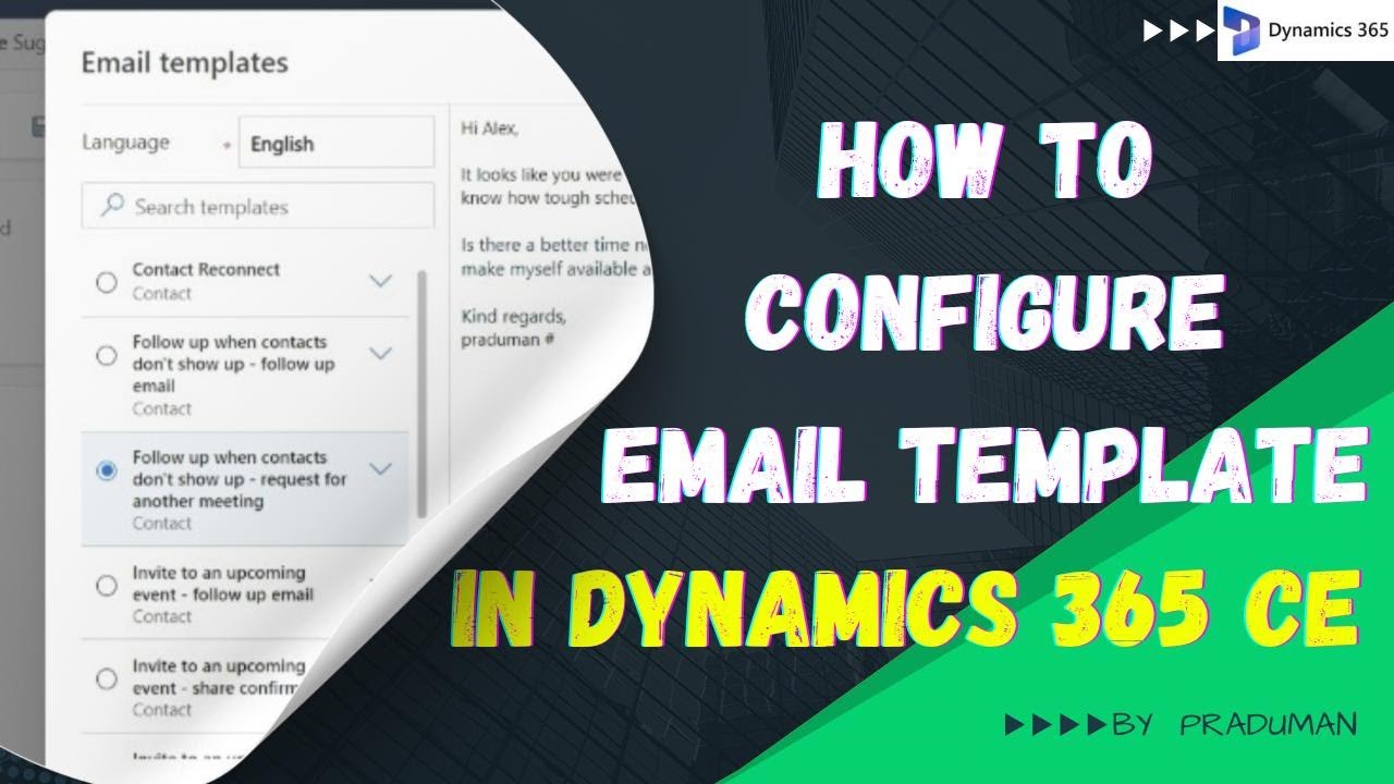 How to Configure Email Template in Dynamics 365 CE - YouTube