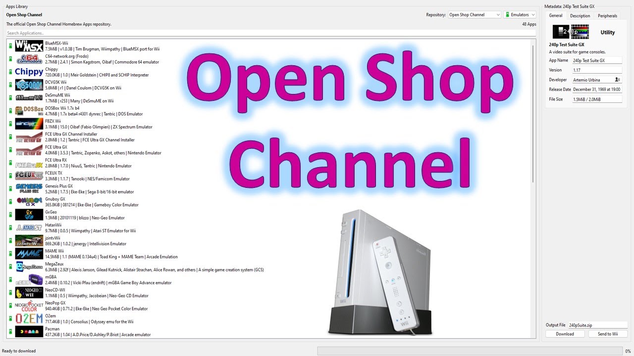 Mejor App en Pc para tu Wii. Open Shop Channel, simil del HBBrowser en ...