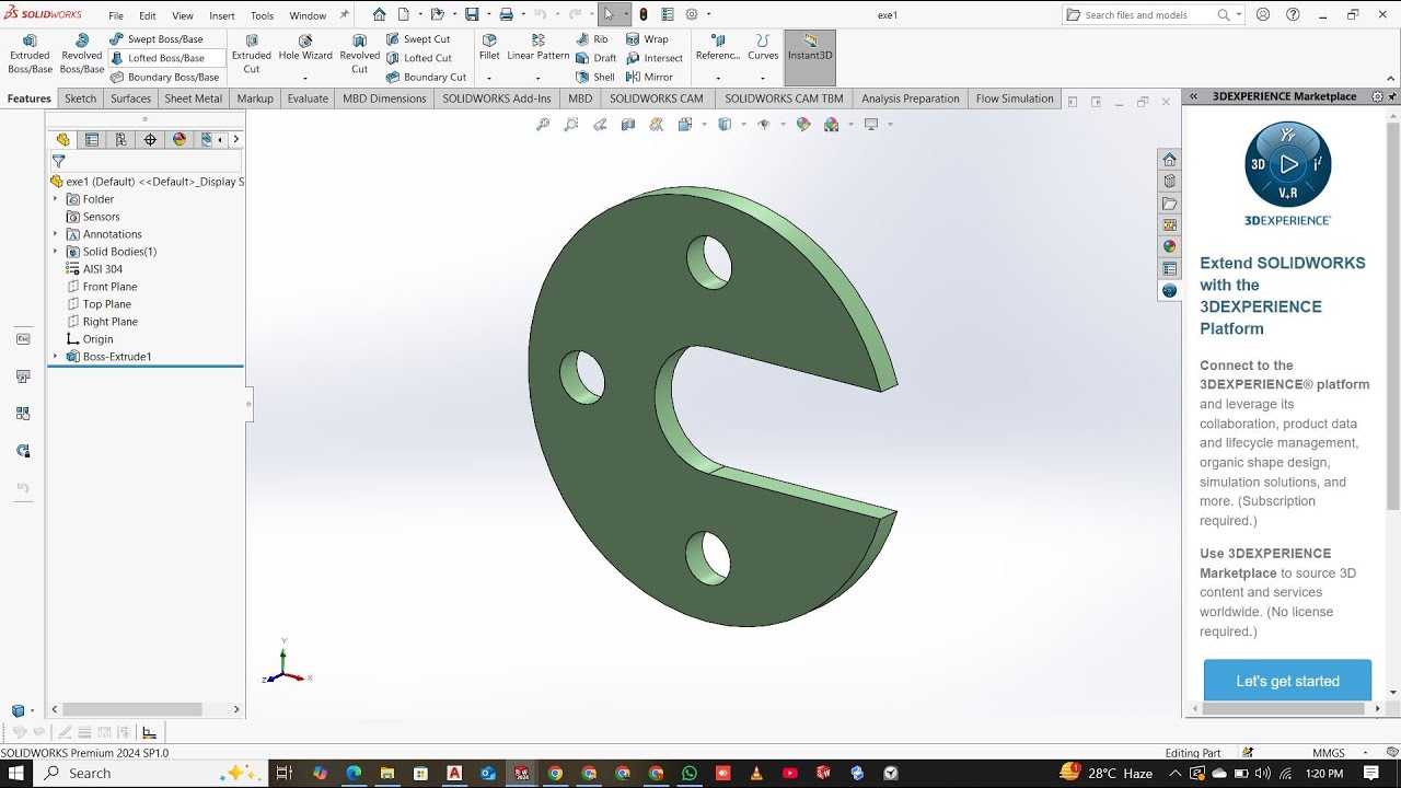 solidworks exercise 1 - YouTube