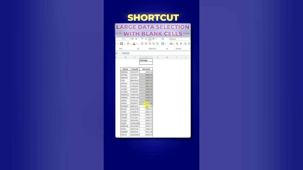 Excel shortcut to select large data sets fast without scrolling. Top 2 excel shortcuts - YouTube