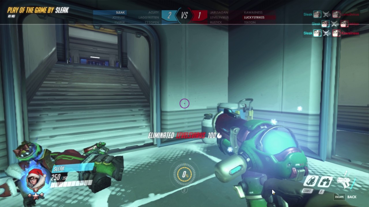 Overwatch Mei snowball offensive 1v4 - YouTube