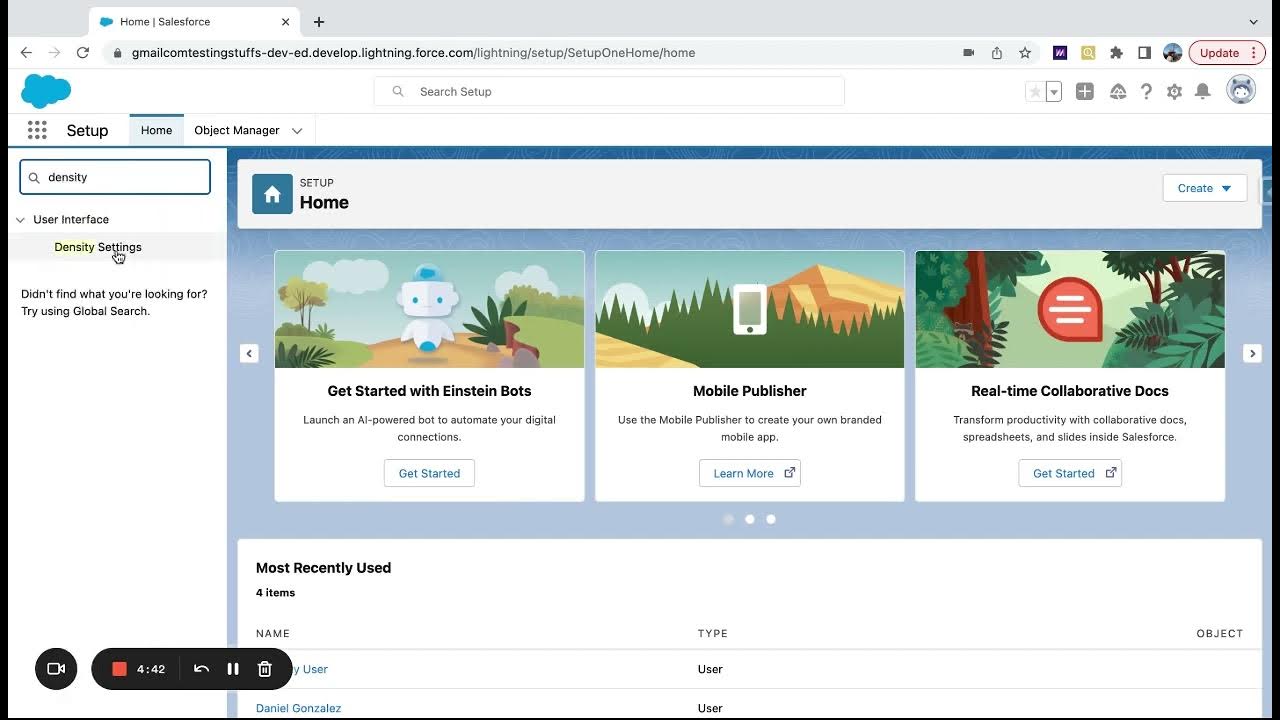 Salesforce Display Density Settings Youtube