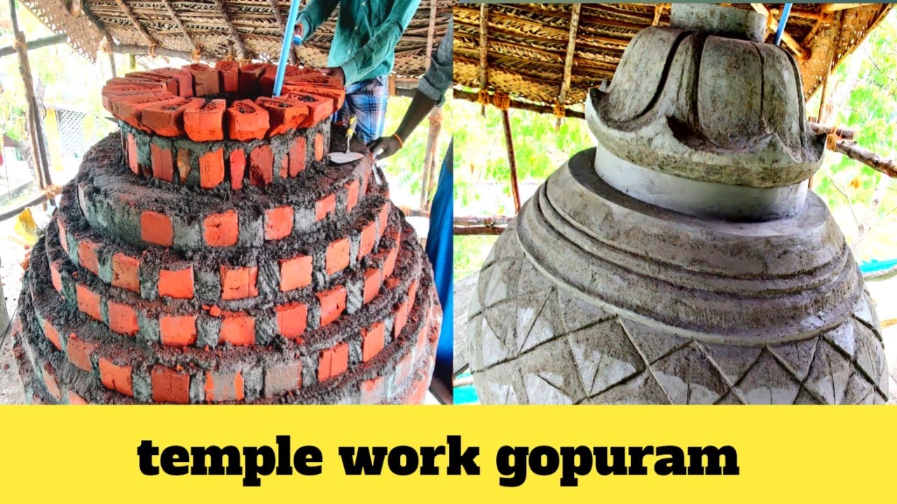 How to make gopuram /temple work/tamil sripi/temple conjunction work ...