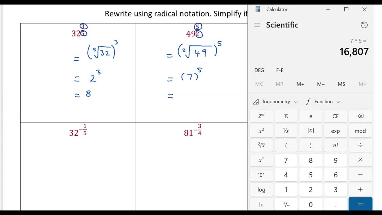 Section 18 - Rational Exponents- Rewriting Rational Exponents in ...