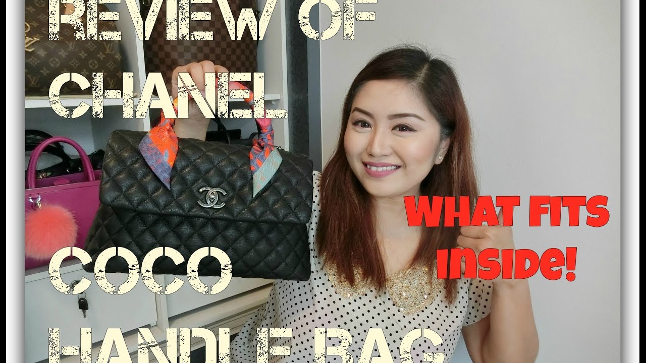 Review of Chanel Coco Handle Bag + What Fits Inside! - YouTube
