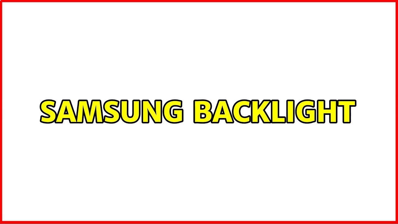 Ubuntu: samsung backlight - YouTube