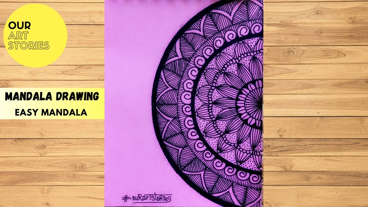 Simple Mandala Drawing.. Half Mandala Art.. Semi Circle Mandala Art ...