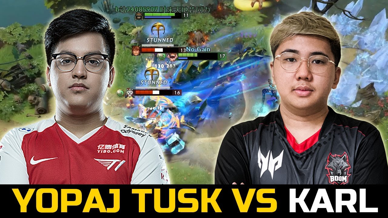 YOPAJ VS KARL MID BATTLE - TUSK MID VS PRIMAL BEAST DOTA 2 - YouTube