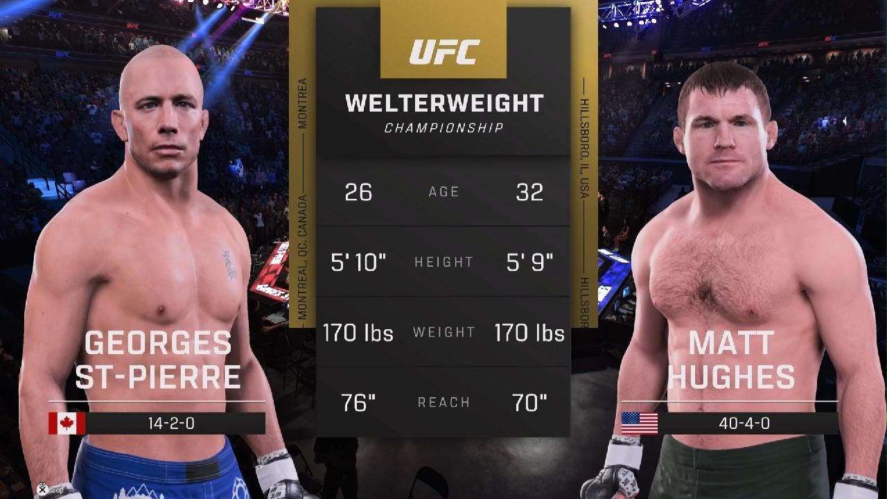 GEORGES ST-PIERRE vs. MATT HUGHES - Welterweight Title - YouTube