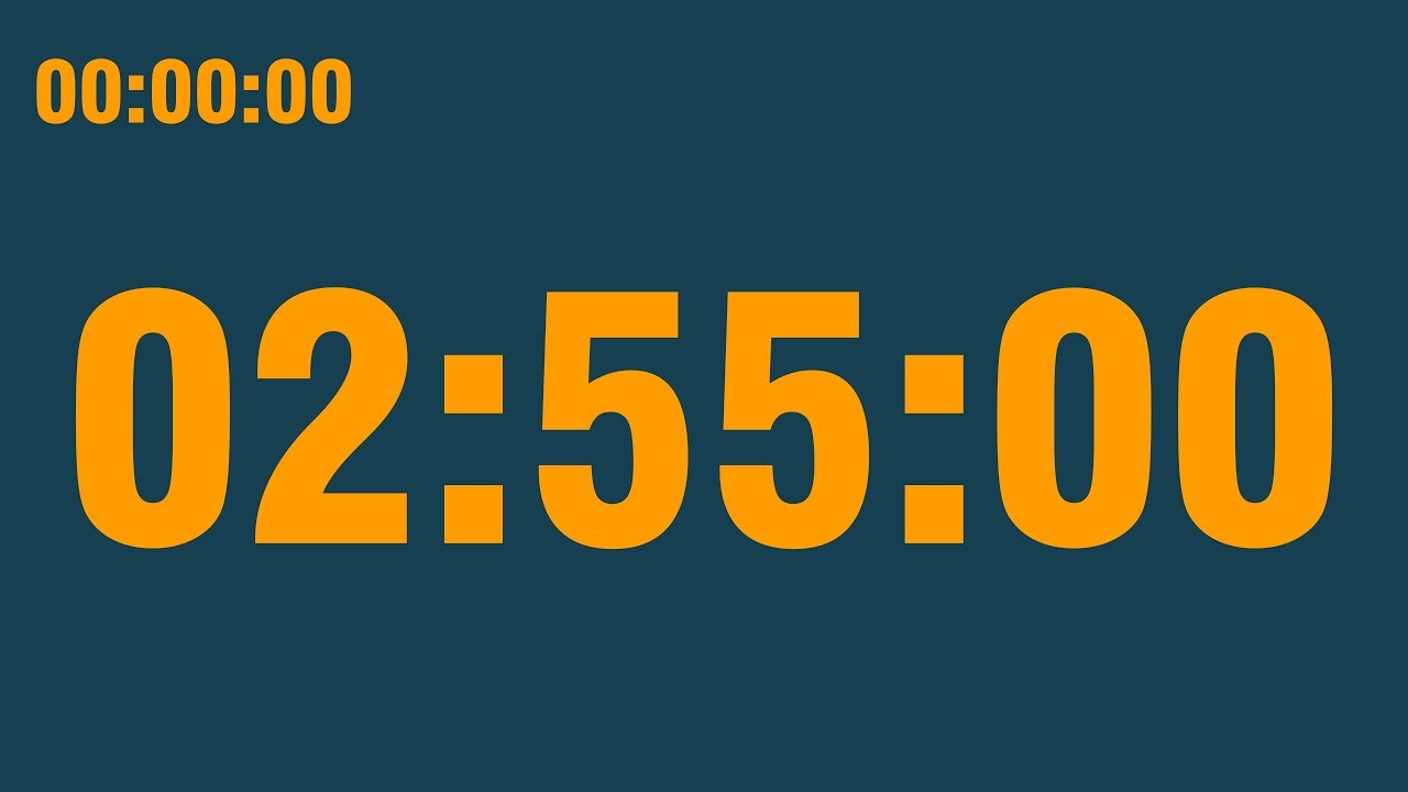2 hour 55 minute timer (with end alarm, time elapsed and progress bar ...