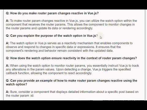 44How to make router param changes as reactive in Vuejs explain with example - YouTube