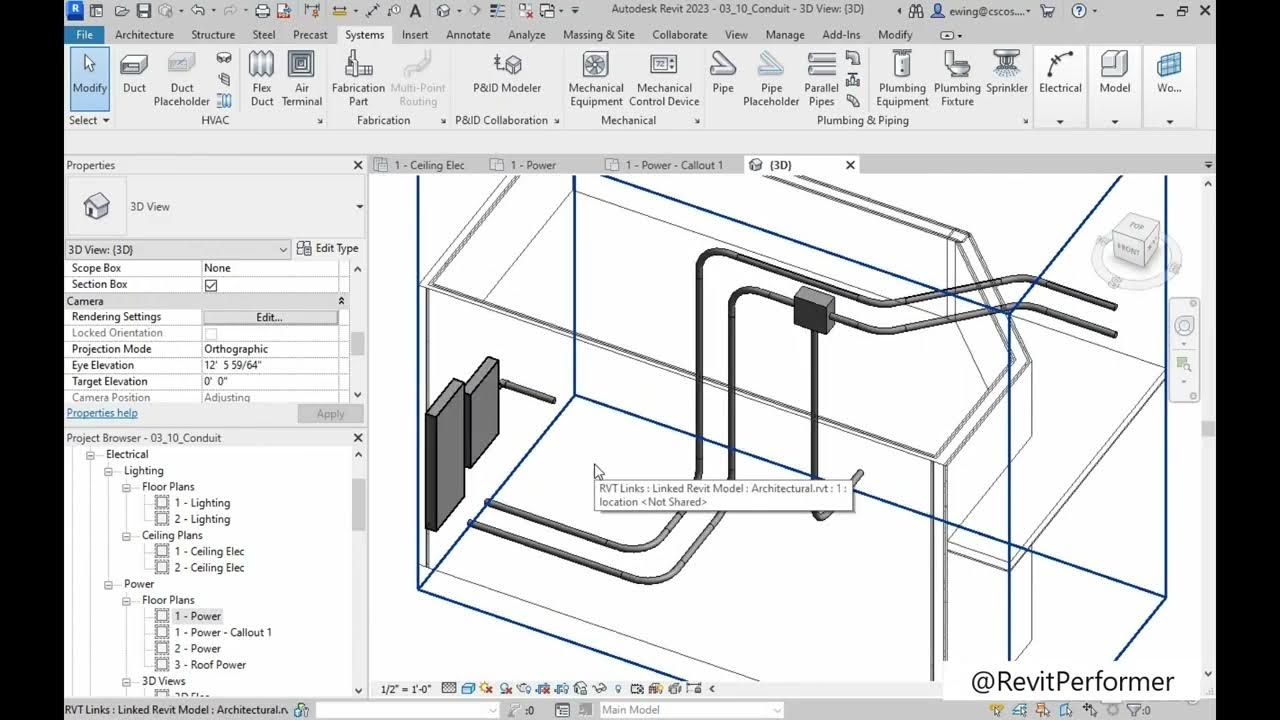 Revit MEP : Electrical:Switching Systems_Conduit_Cable Trays_System_EL03. - YouTube