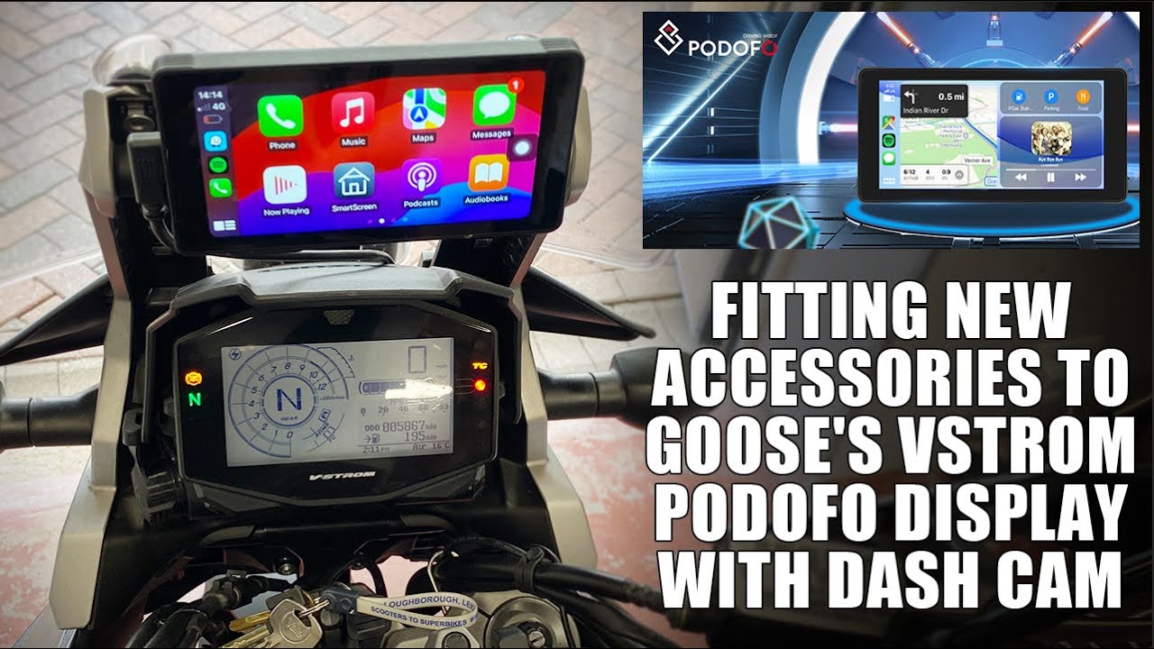 Fitting New Accessories To Goose's VStrom - PODOFO Display With Dash ...