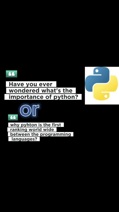 Python Importance Pythonimportance Python Pythonbasicsforbeginners Pythonprogramming Youtube 4327