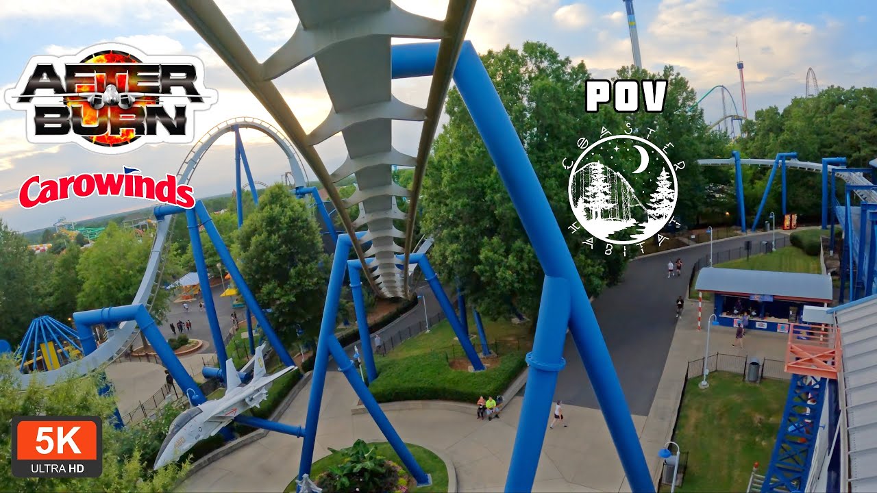 Afterburn Front Seat On Ride POV 5K 60FPS | Jet Fighter Themed B&M ...