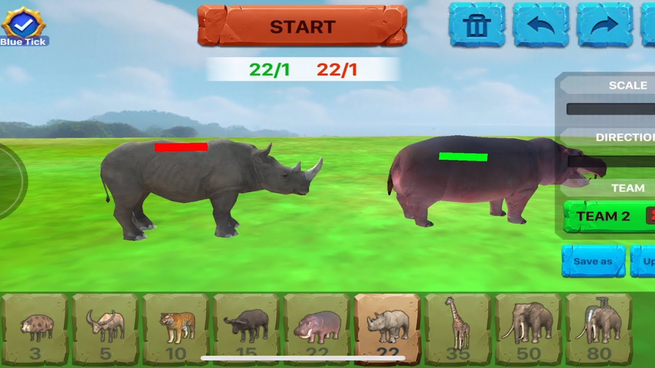 BRUTAL FIGHT HIPPO VS RHINO ANIMAL SIMULATOR #gaming #animals # ...