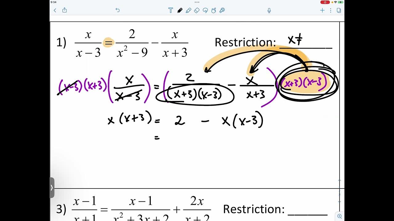 [Alg2] Solving Rational Equations Day 2 - Q1 - YouTube