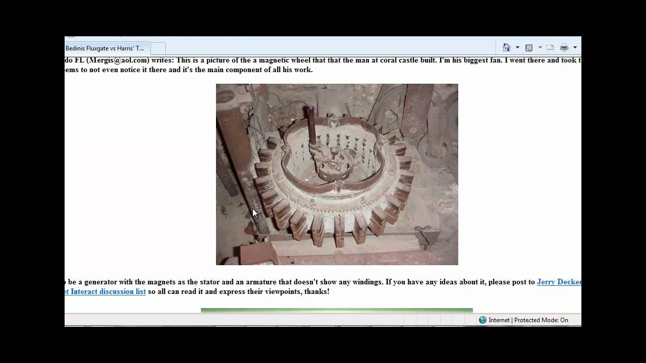 Coral Castle Fly Wheel Magnetic Generator - YouTube