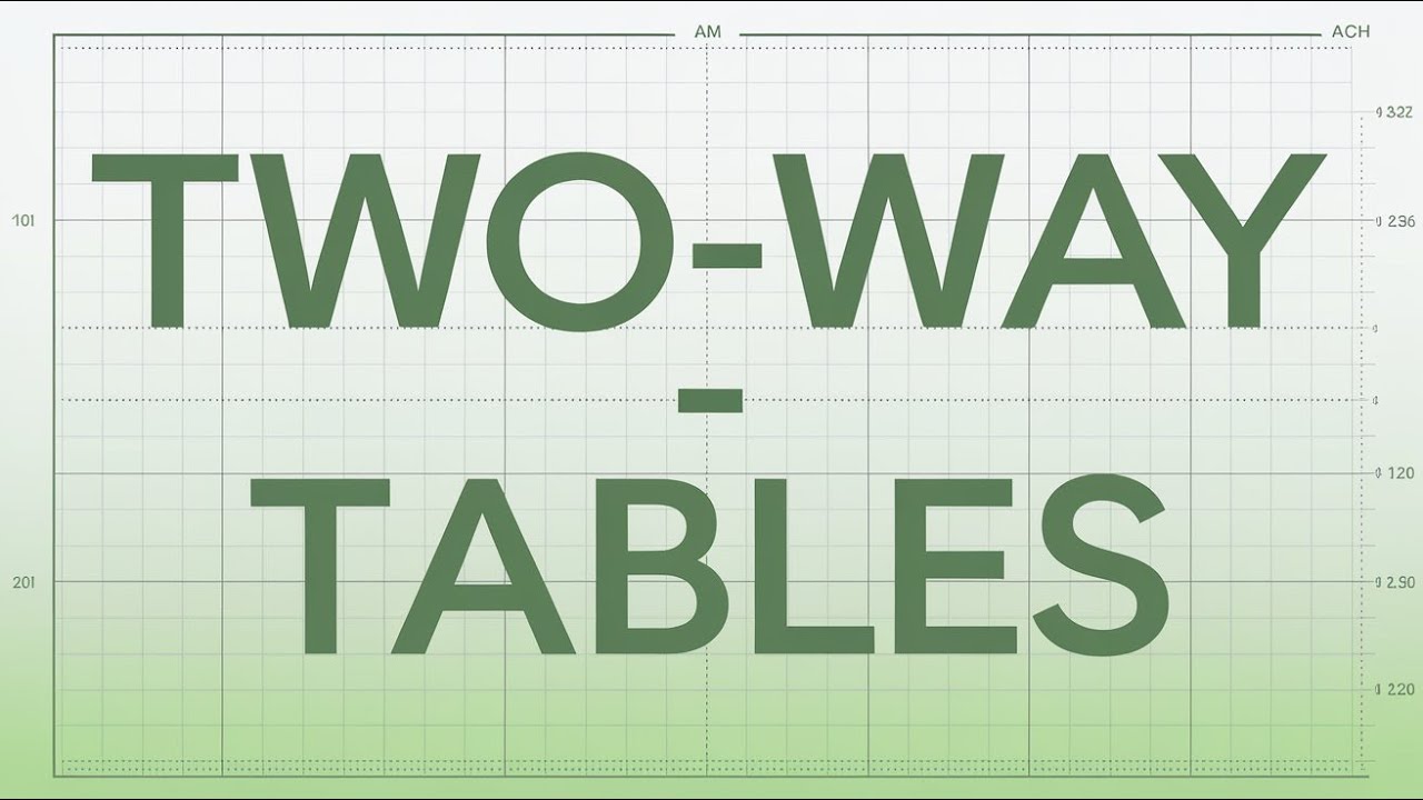 2.3 - Two-Way Tables - YouTube