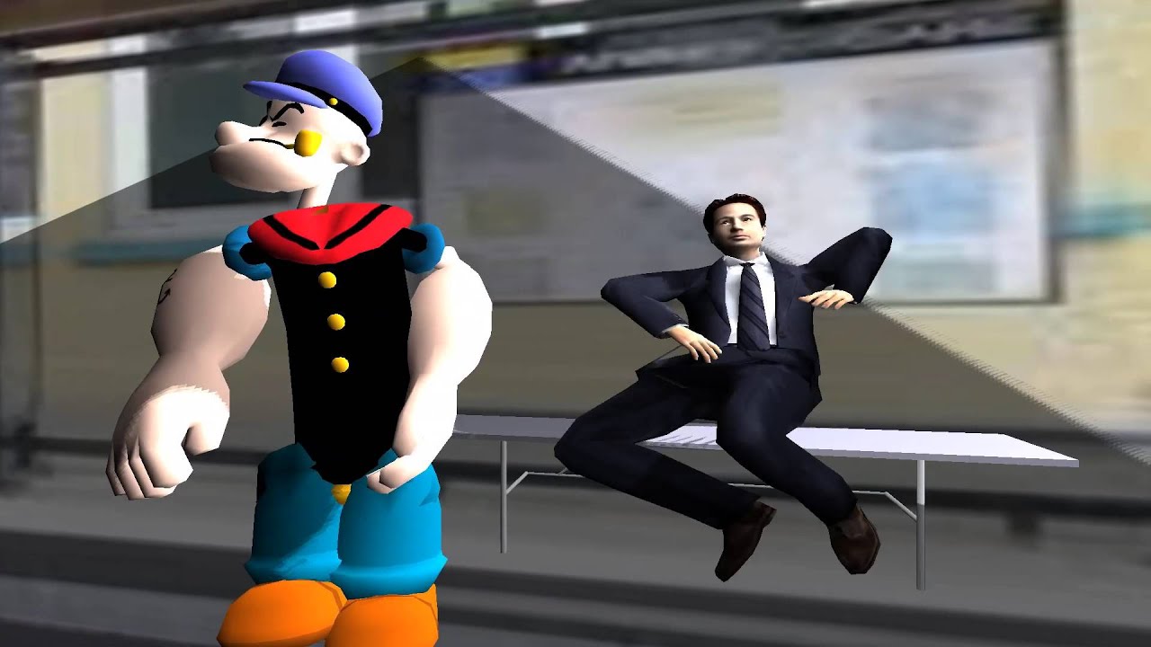 Popeye at the bus stop - YouTube