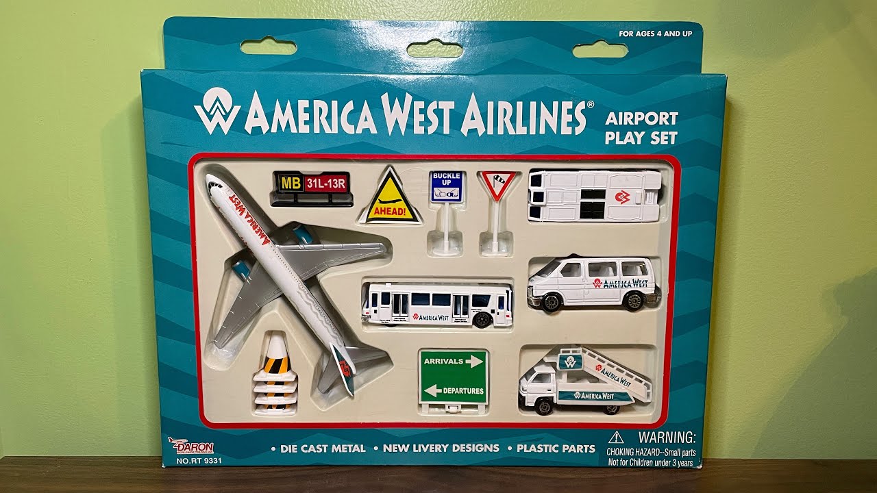 *RARE* Daron Realtoy America West 757 Airport Playset Review - YouTube