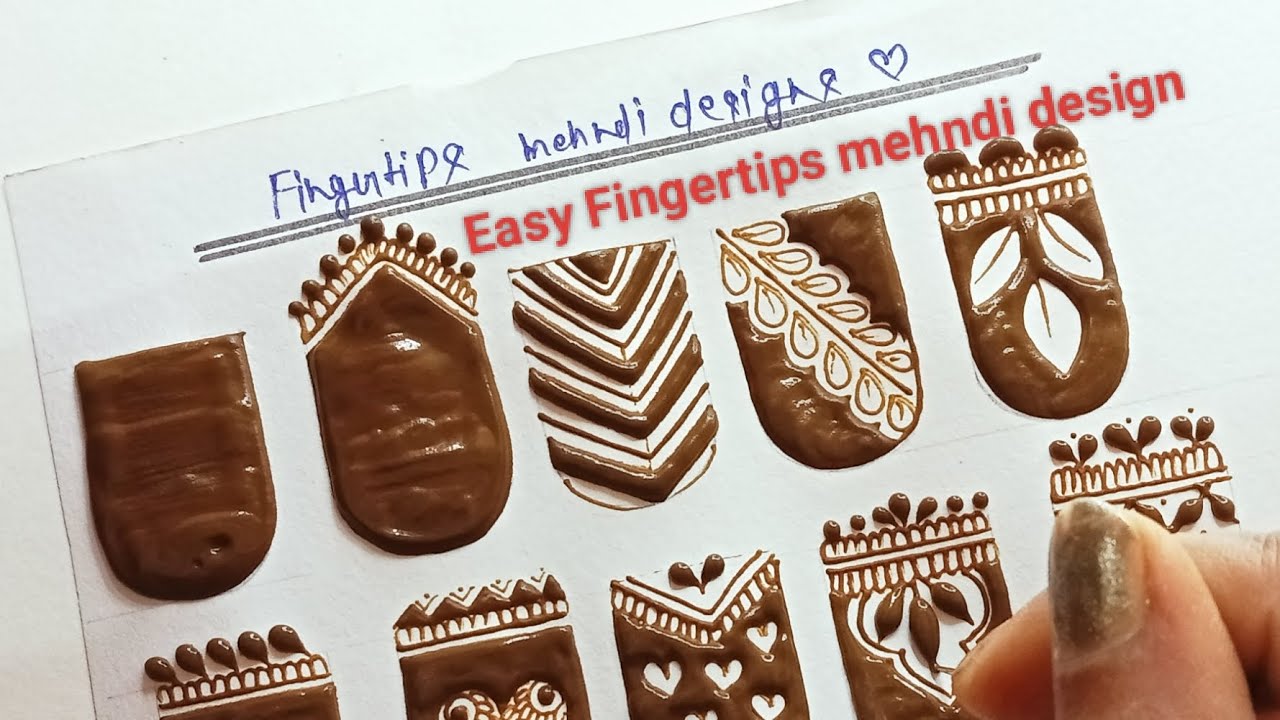 Beautiful Finger tips mehndi design|| new fingertips mehndi design ...