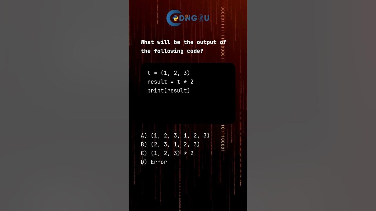 Python MCQ: Using * Operator with Tuples - YouTube