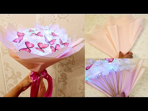 Buketlərin hazırlanması 💐 Buket necə bağlanır? Buket yapımı💐 Kəpənək buketi 🦋