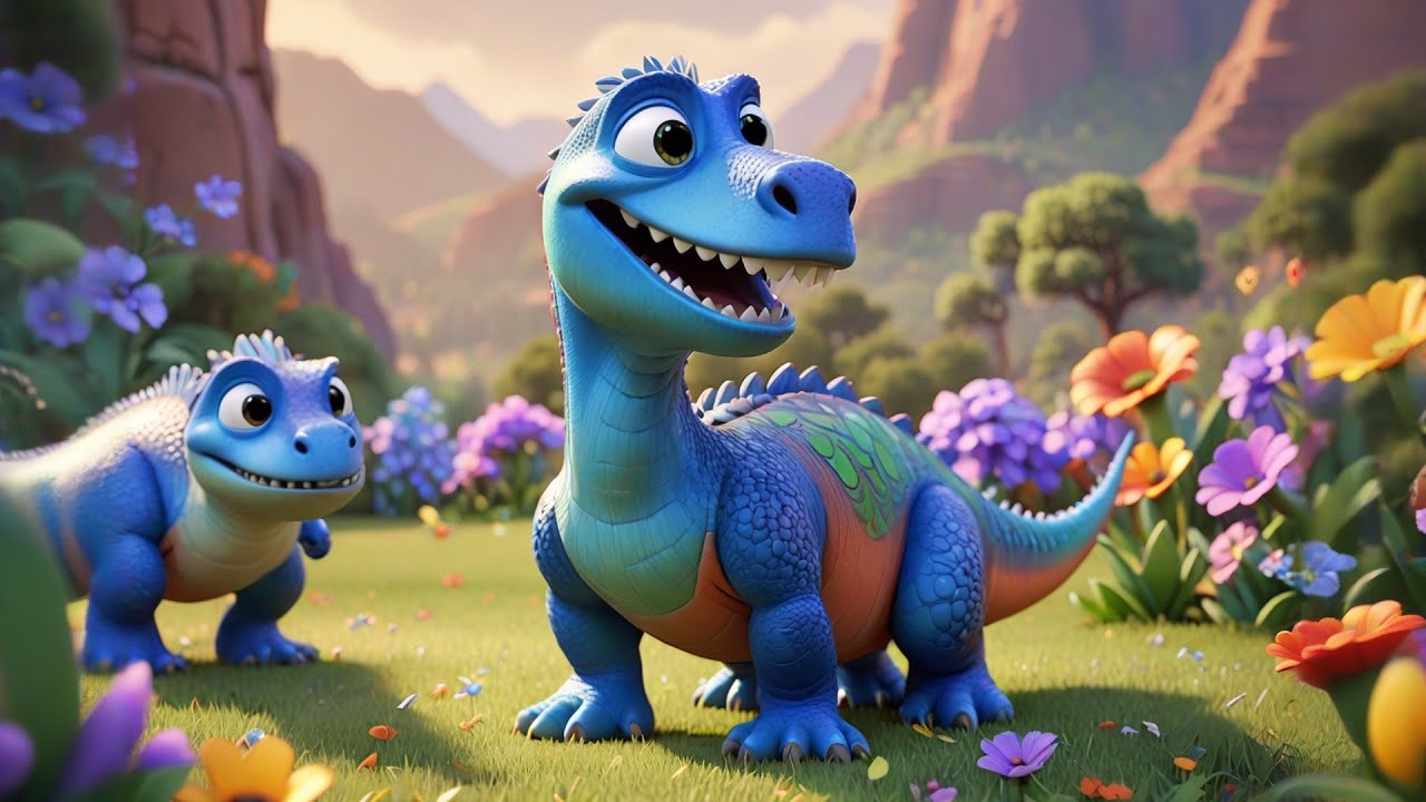 Four Little Dinosaurs Stomp and Roar | Dinosaur Song for Kids ...