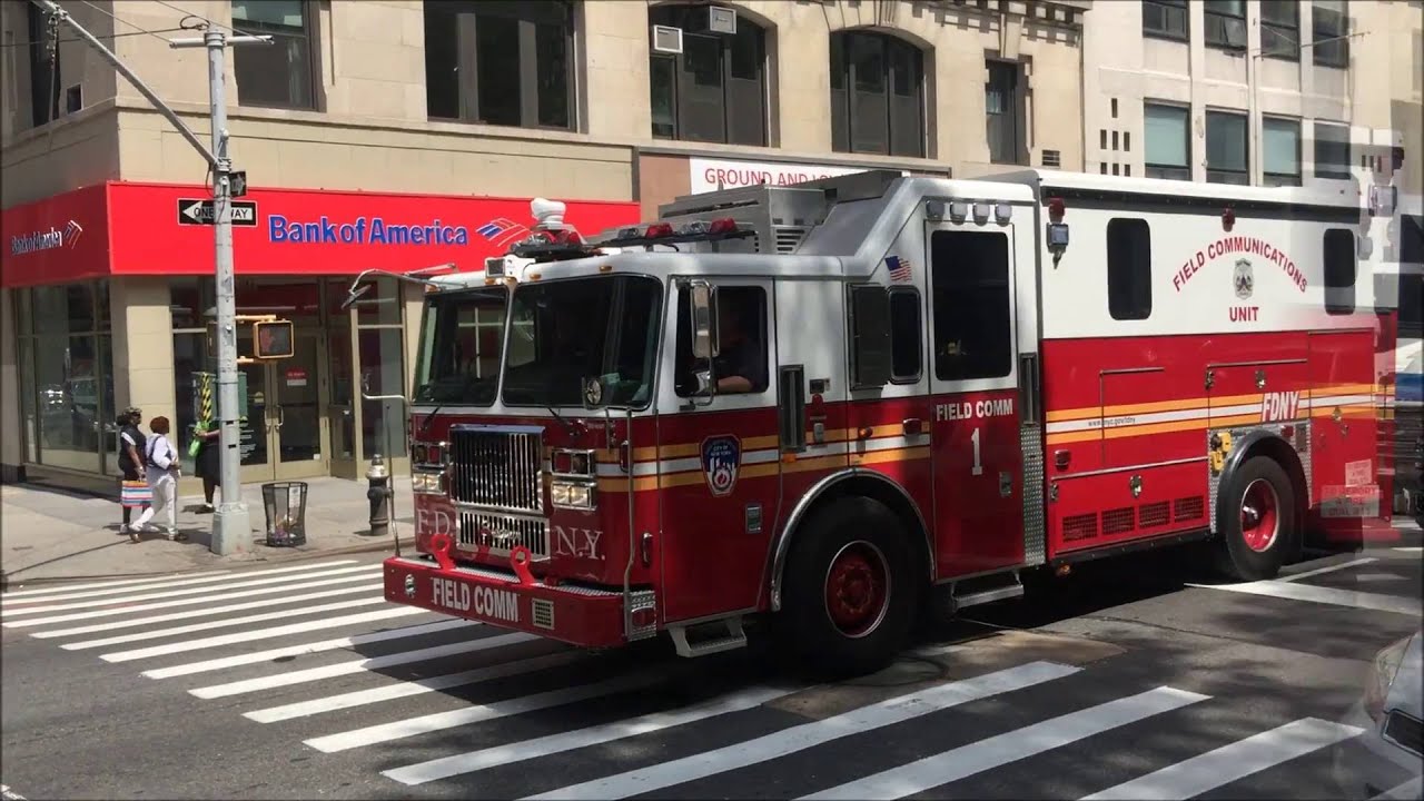 EXCLUSIVE 1ST VIDEO OF THE BRAND NEW FDNY FIELD COMM 1 ARRIVING AT THE ...