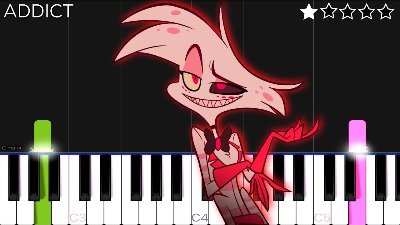 Hazbin Hotel Addict Easy Piano Tutorial Youtube