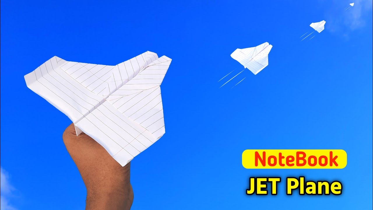 how to make paper jet plane , Notebook paper plane , Easy homemade ...
