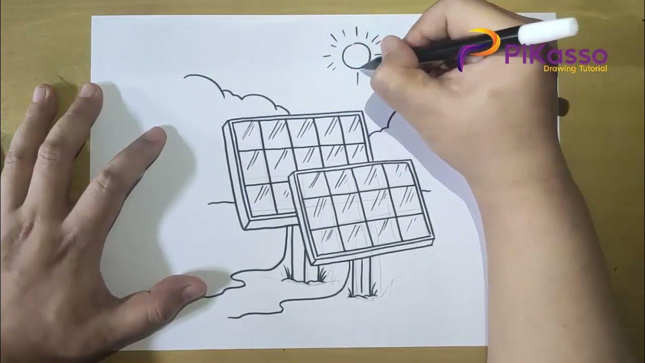 How to Draw a Solar Panel Easy step by step - YouTube