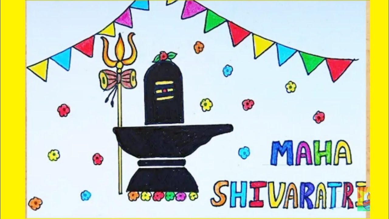 how to draw Shiva Lingam|| Shivling drawing|| Mahashivratri drawing ...
