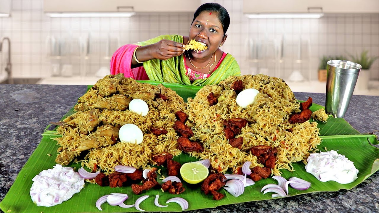 ASMR MUTTON BIRYANI VS CHICKEN BIRYANI, CHIKCEN 65 ASMR EATING SHOW IN ...