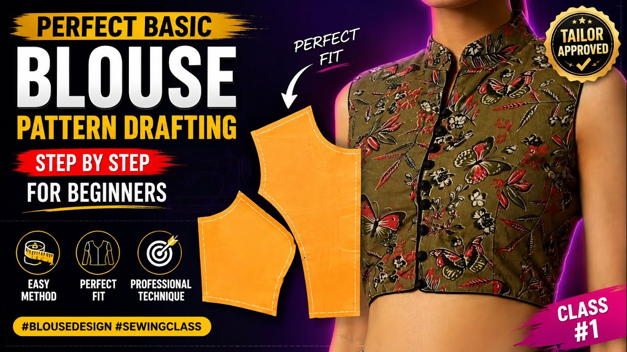 How to draft with different way Collar blouse pattern#collar # ...