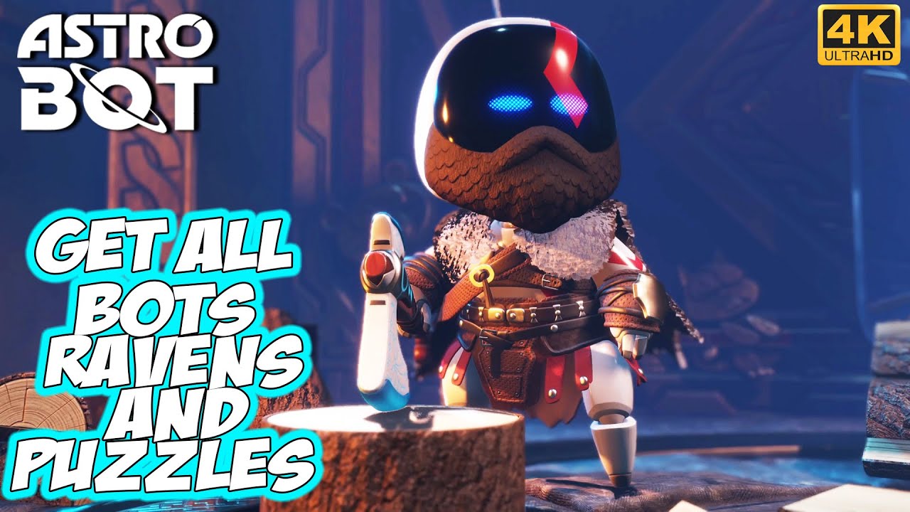 Astro Bot - BOT OF WAR ALL Collectibles (Ravens,Bots,Puzzles) - YouTube