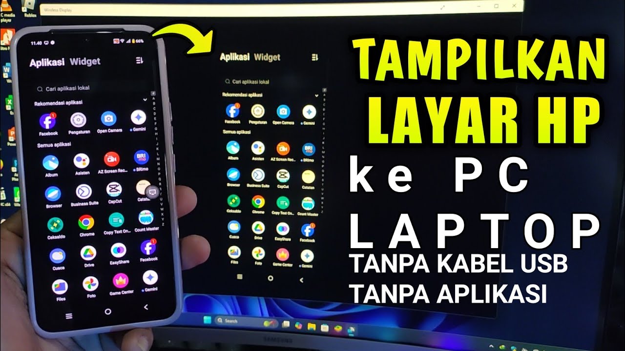 Cara Menampilkan Layar HP ke Laptop atau PC , cara mirroring hp ke ...