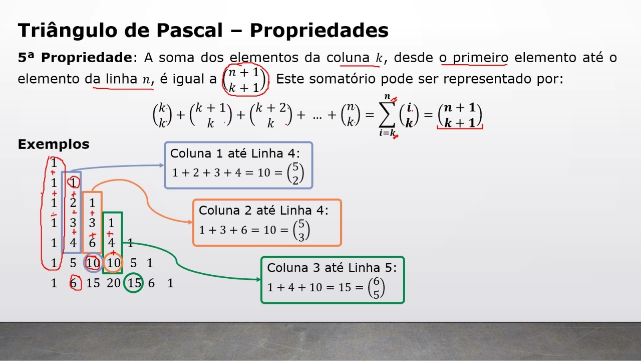 Aula 03 - Análise Combinatória - Coeficiente Binomial e Triângulo de Pascal - Mat VI (Parte 3 ...