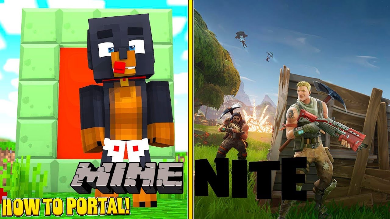 Minecraft - HOW TO PORTAL TO THE FORTNITE BATTLE ROYALE WORLD - YouTube