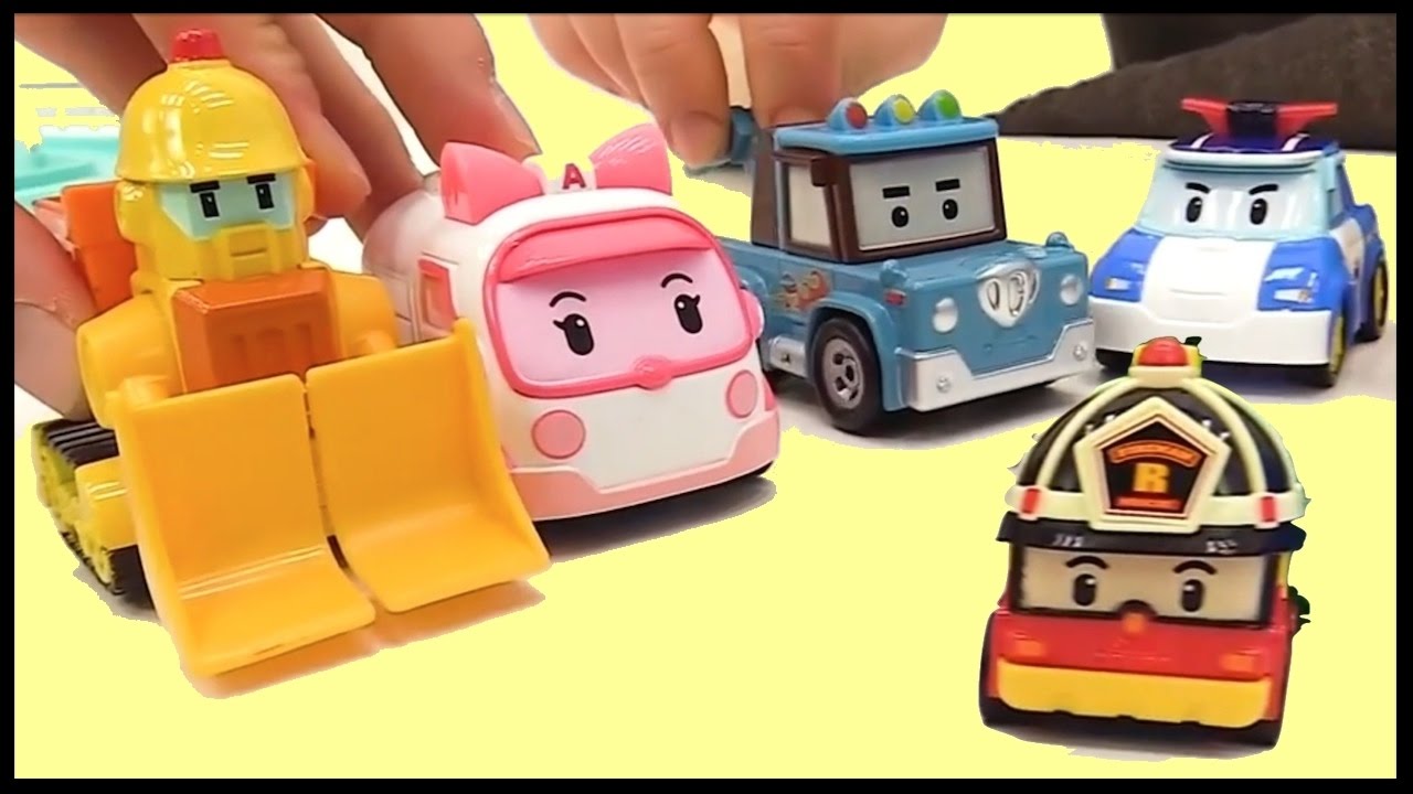 SWIMMING TRUCKS? - Robocar Poli Toy Cars ORBEEZ Stories for kids ...