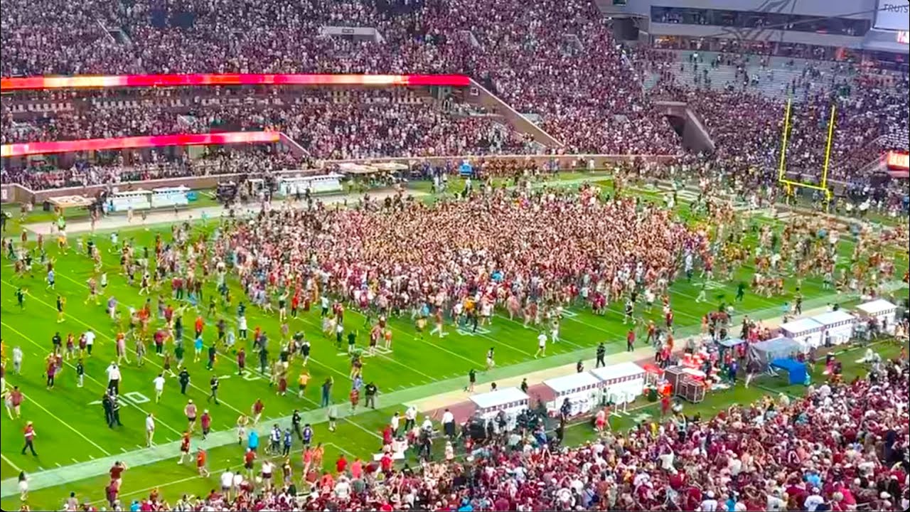 #fsu fans storm the field after #alabama #bama game #gonoles # ...