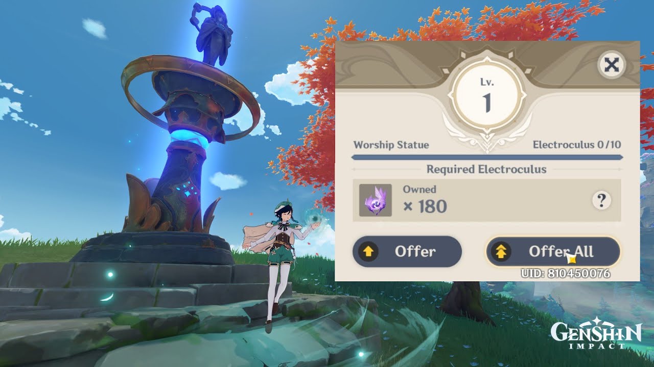 Give 180 Electroculus at once to Raiden Statue - Goodbye Inazuma - YouTube