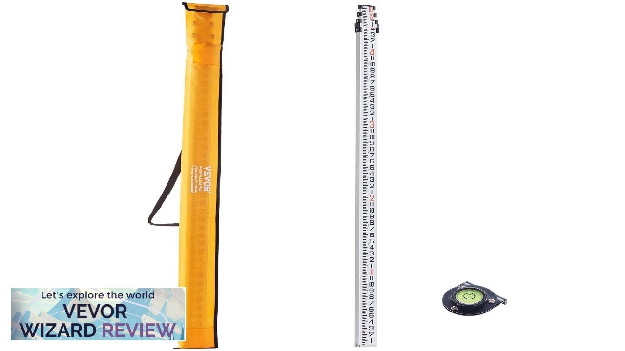 VEVOR Aluminum Grade Rod 16-Feet/8ths 4 Sections Telescopic Measuring ...